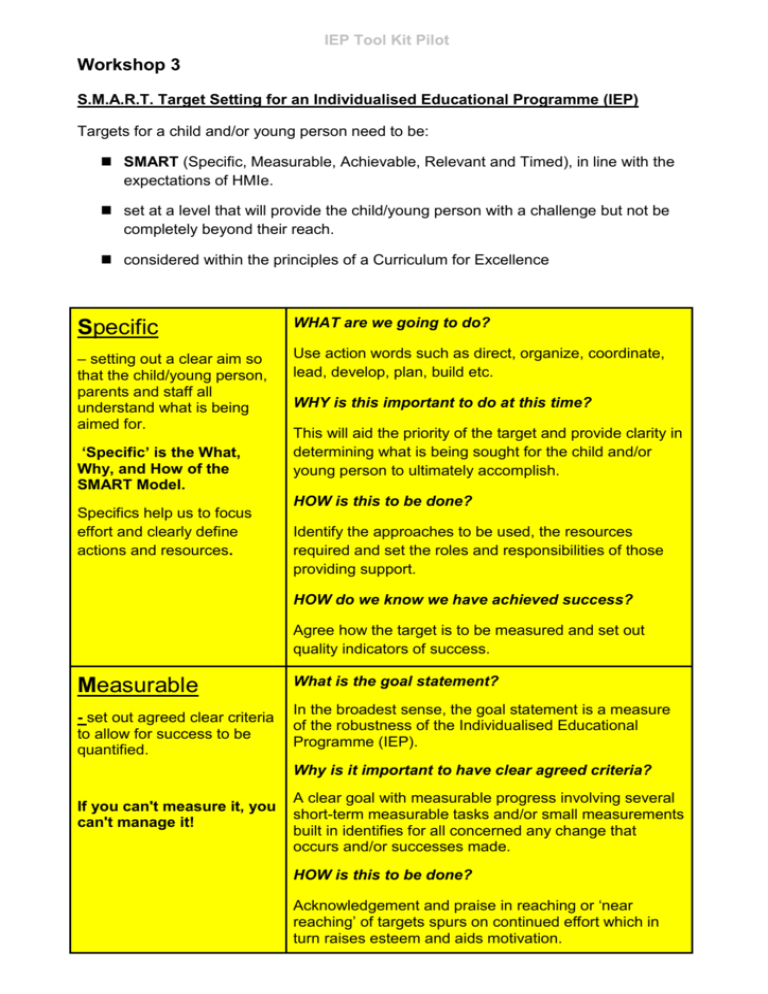 IEP SMART Targets