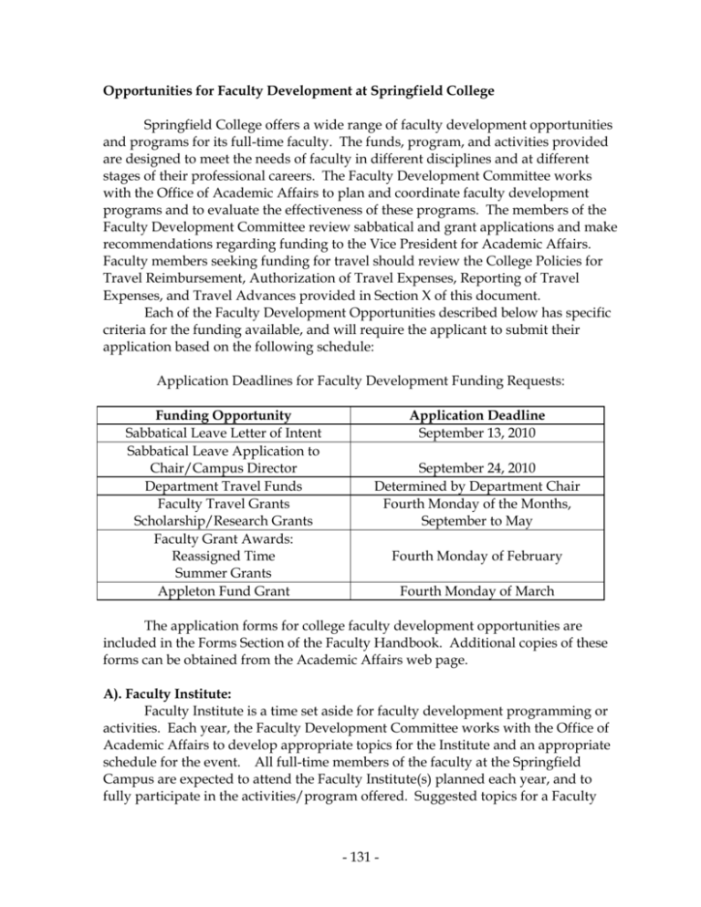 FacultyDevelopmentOpportunities