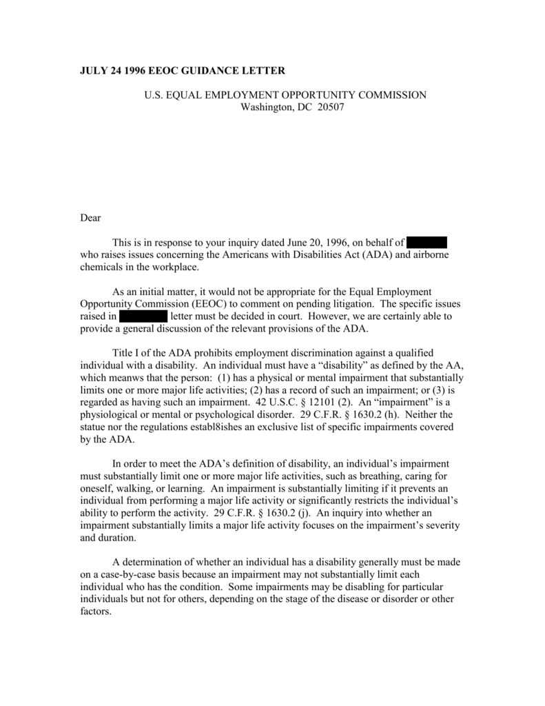 NOV 24 1998 EEOC GUIDANCE LETTER