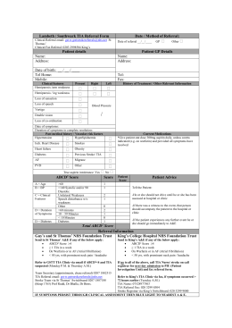TIA CLINIC REFERRAL FORM