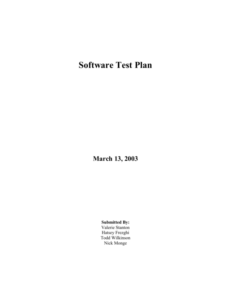 Major Test Plan Document