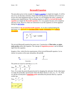 Experiment No. 1: Bernoulli's Theorem Object: To verify Bernoulli's