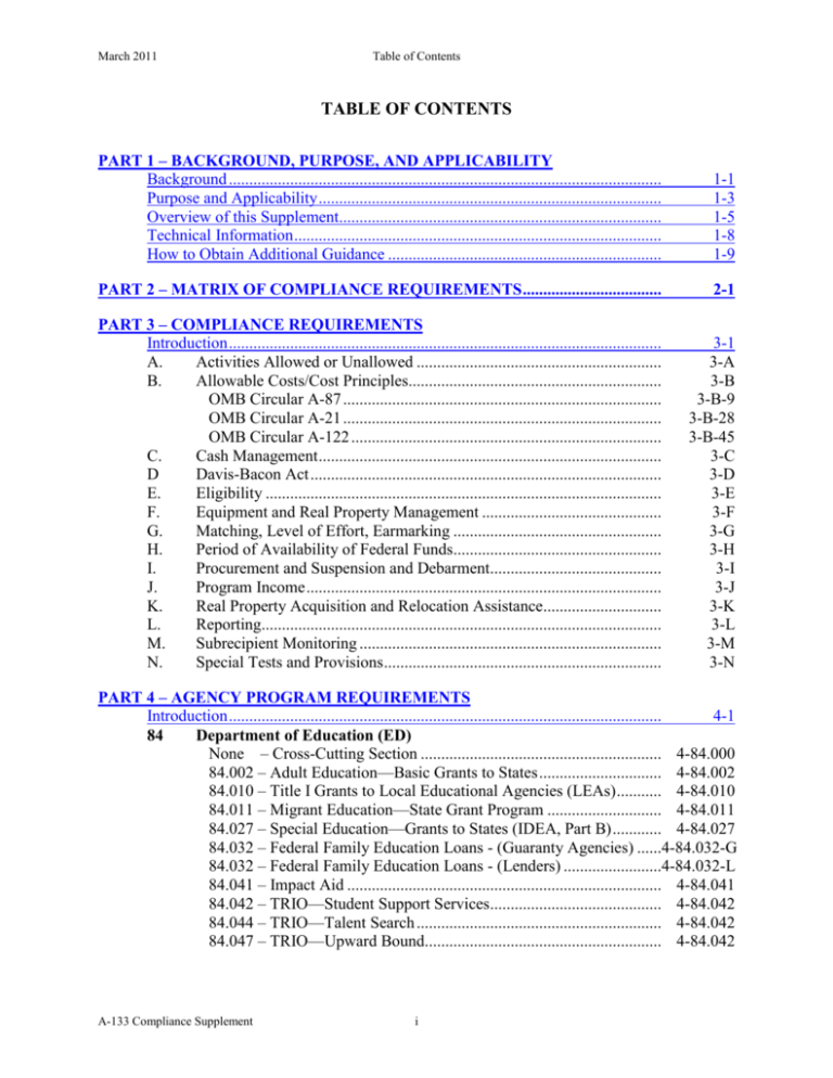OMB CIRCULAR A-133 - National Reporting System