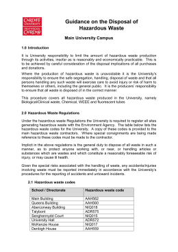 Waste management risk assessment