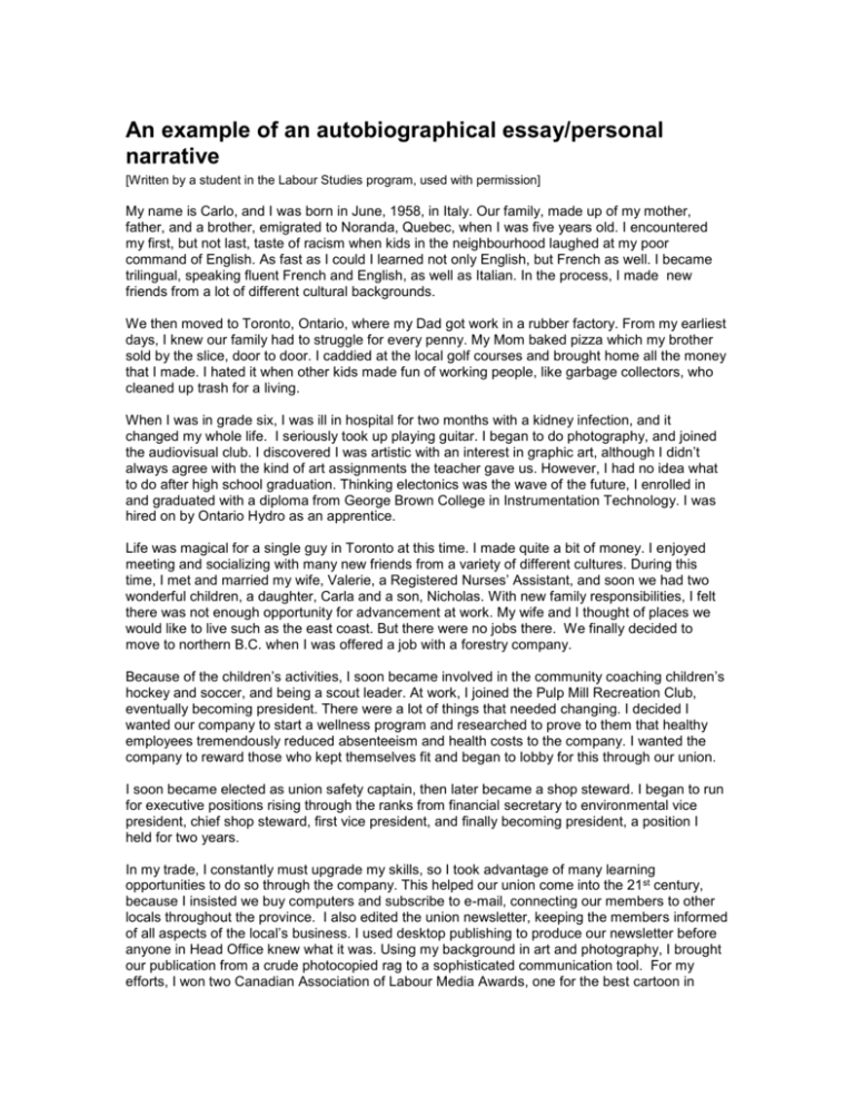  How To Write A Personal Narrative Essay For College How To Write A 