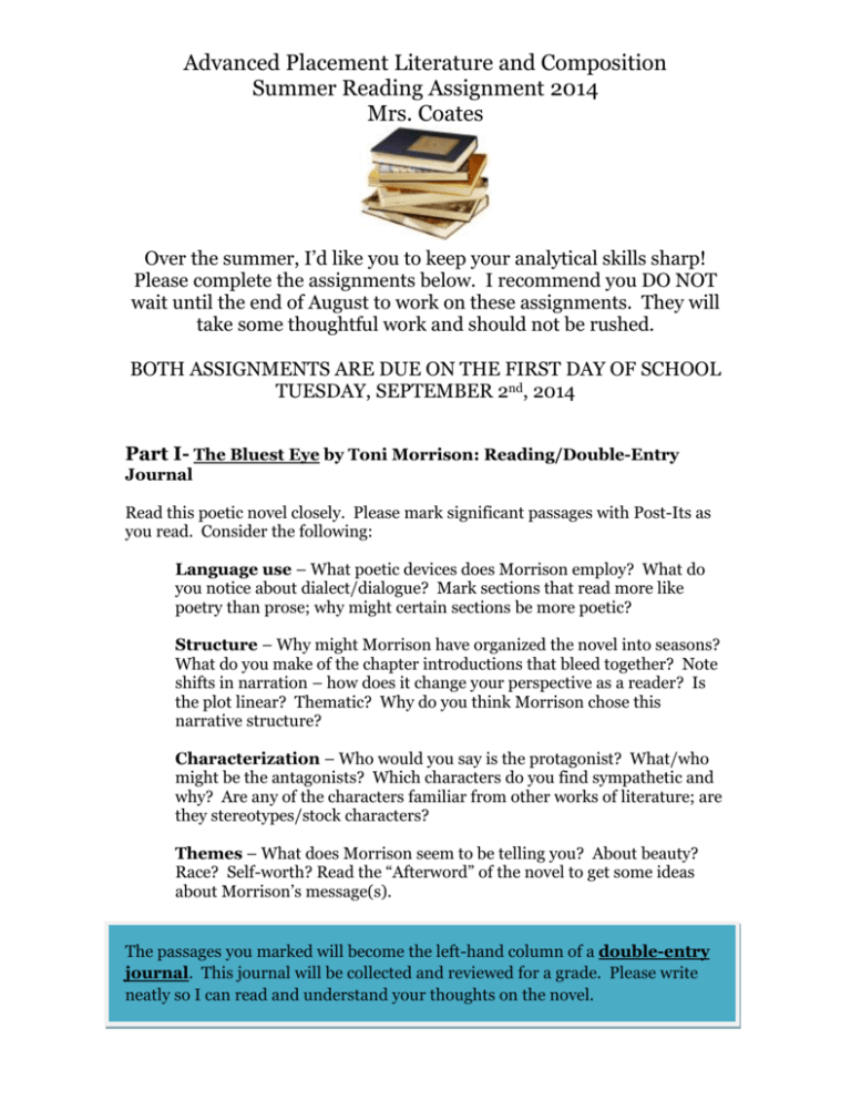 AP Literature And Composition Summer
