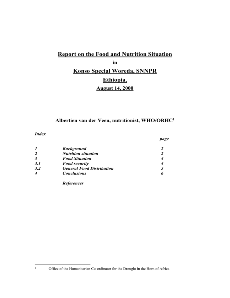 Report On The Food And Nutrition Situation Report On The Food And Nutrition Situation
