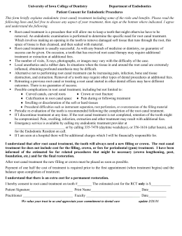 endodontic therapy/endodontic consent form