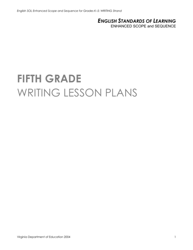Writing Lesson Plans Writing Lesson Plans