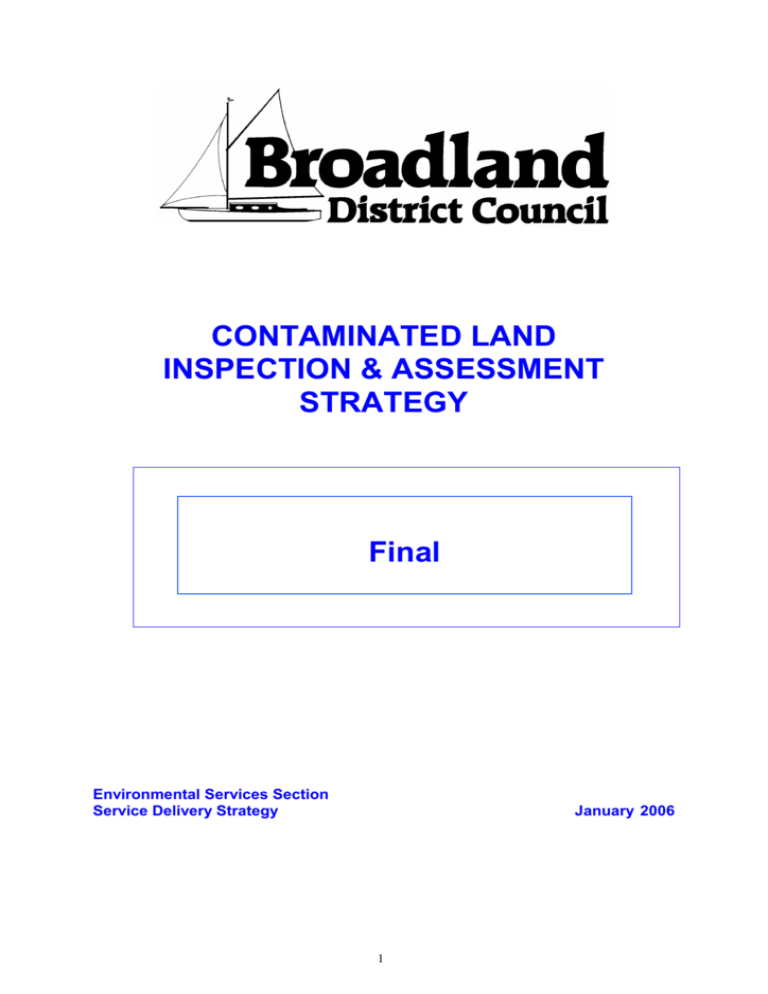 Contaminated Land Inspection and Assessment Strategy