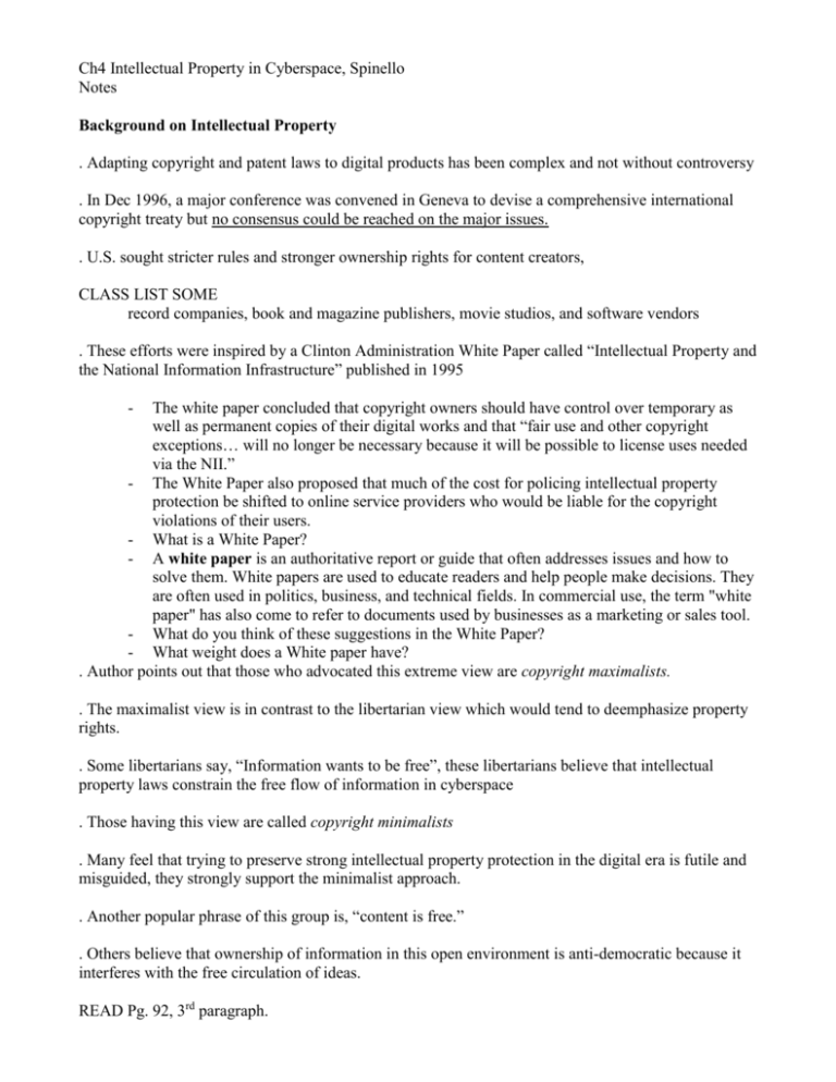 Ch4 Intellectual Property In Cyberspace ch4-intellectual-property-in-cyberspace