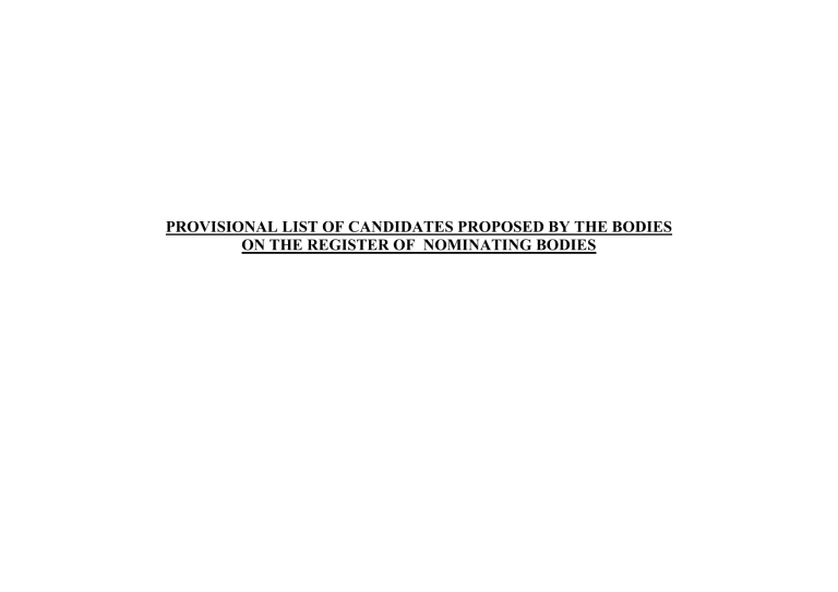 Provisional List Of Candidates Proposed By The Bodies On The Register provisional-list-of-candidates-proposed-by-the-bodies-on-the-register