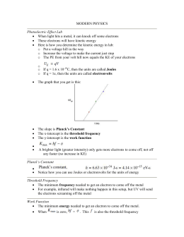 Worksheet - The Photoelectric Effect (Key)