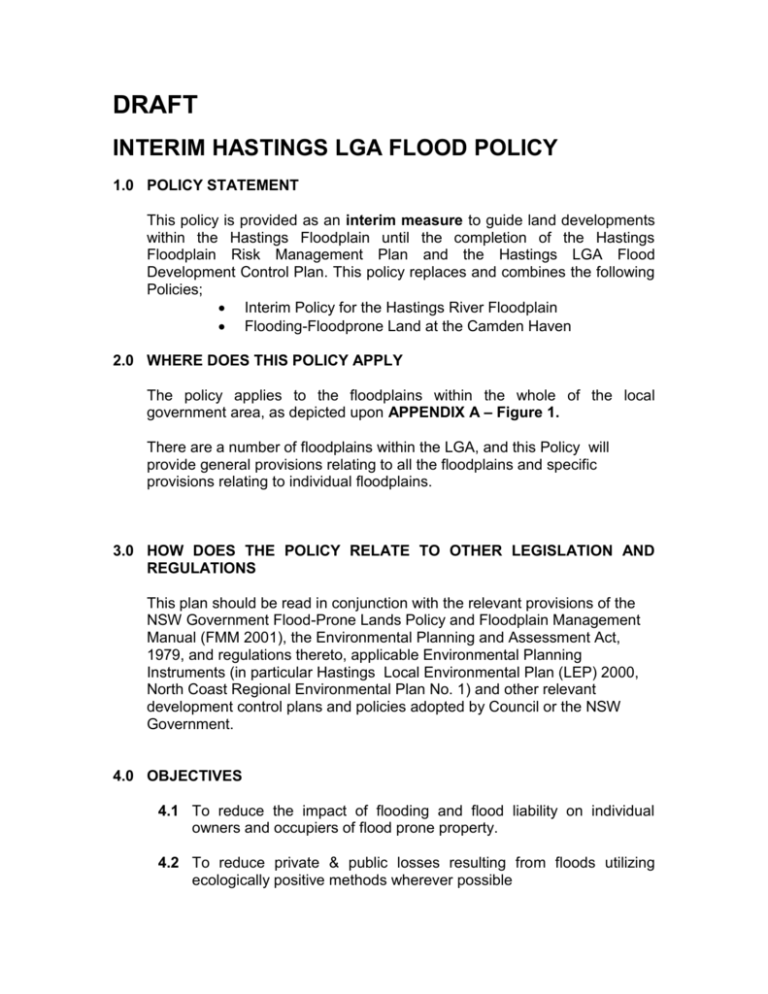 INTERIM HASTINGS LGA FLOOD POLICY