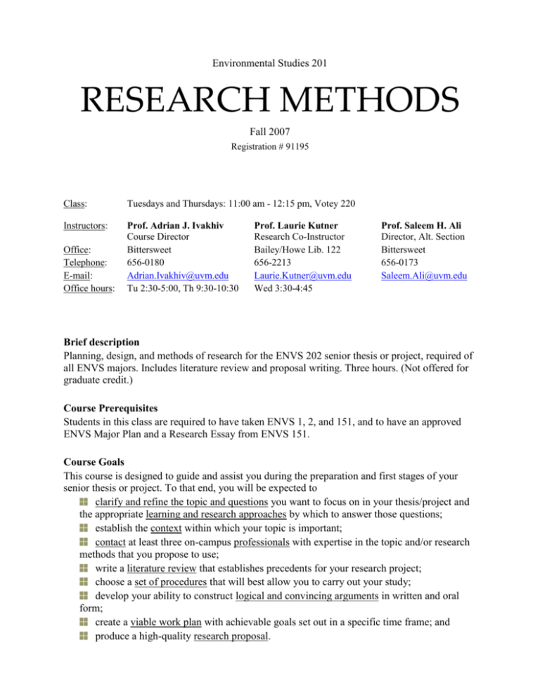 Research Methods in Environmental Studies