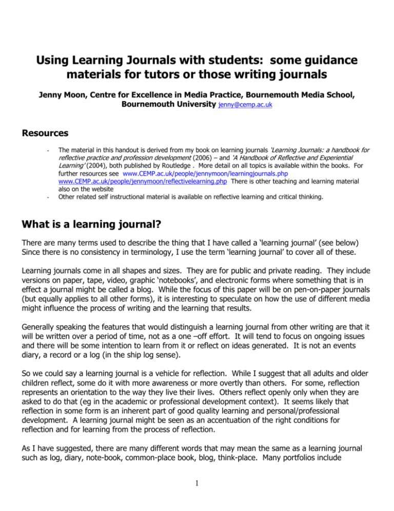 Using Learning Journals With Students