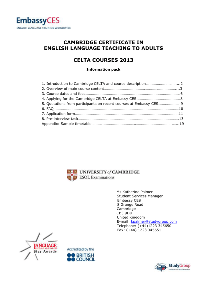 CAMBRIDGE CERTIFICATE IN CAMBRIDGE CERTIFICATE IN