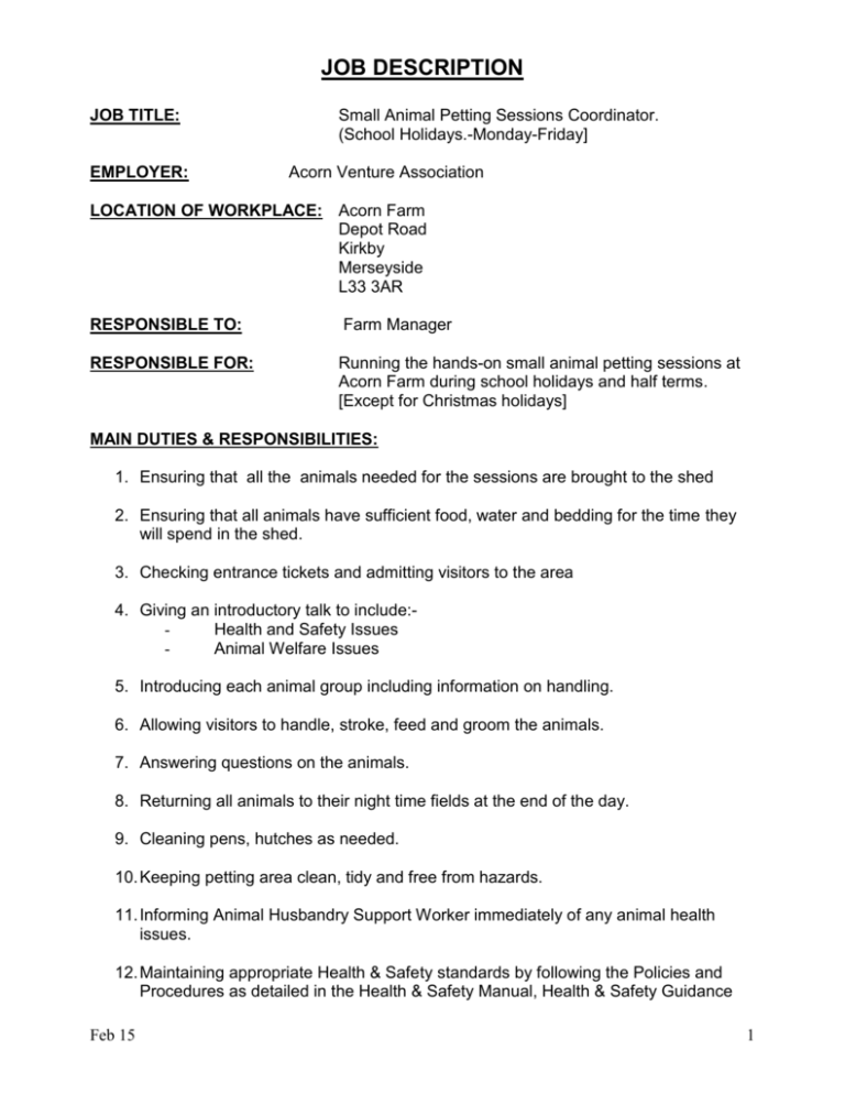 JOB DESCRIPTION