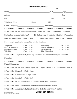 Child Case History for Speech-Language and Audiology