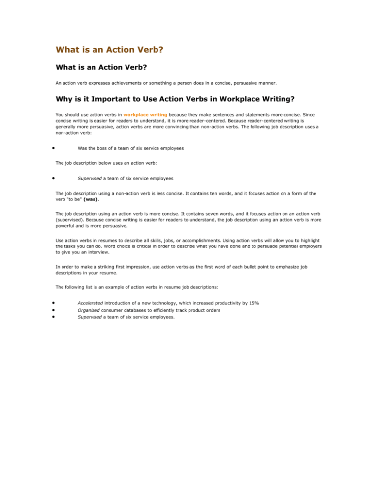 What Is An Action Verb What Is An Action Verb