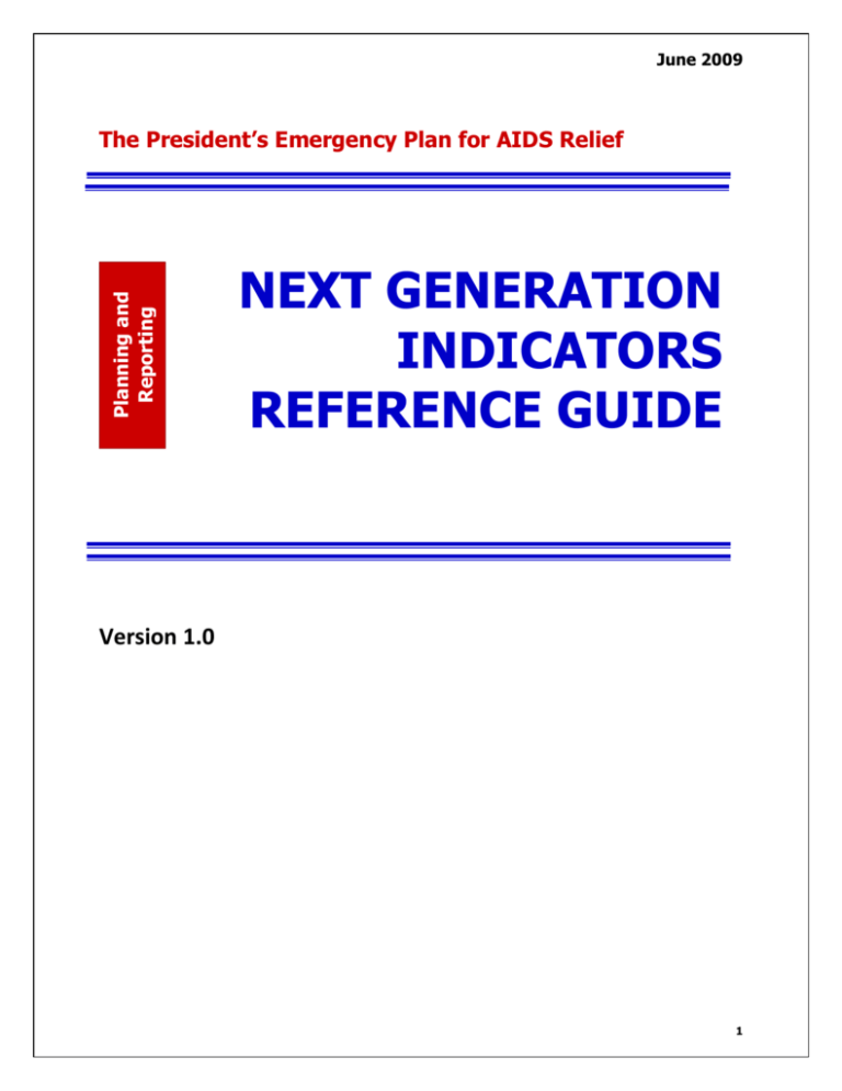 PEPFAR Indicator Reference Guide