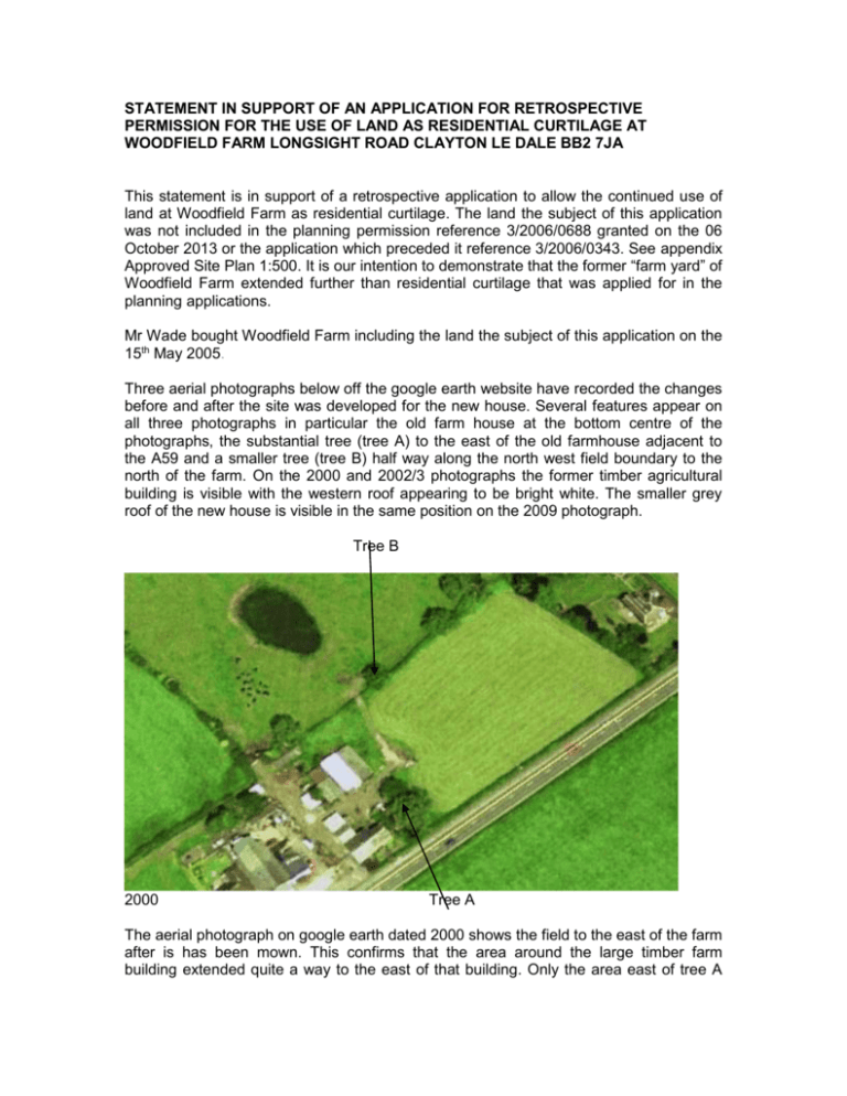 Statement In Support Of An Application For A Certificate Of Lawful Use Of