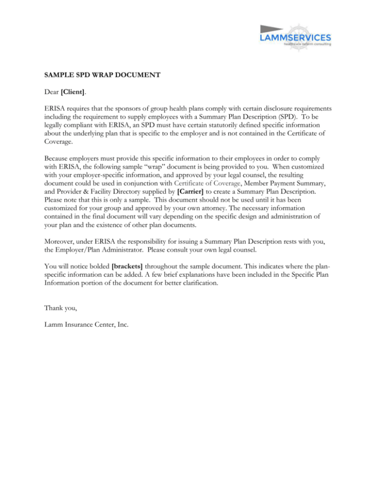 Sample Wrap Document Editable 
