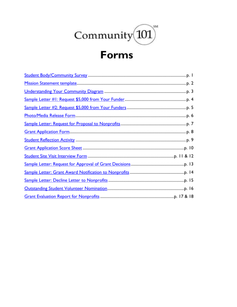 C101 Sample Forms - Oregon Community Foundation