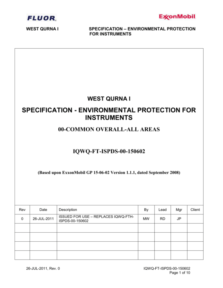 Environmental Protection for Instrumentation