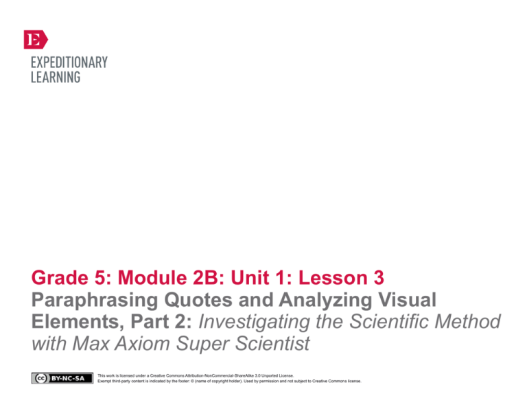 Grade 5 Module 2B Unit 1 Lesson 3