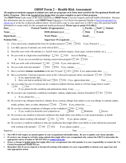 OHSP Form 5 – Health Risk Reassessment Follow-up