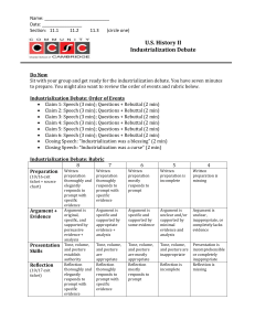 Speaking - Debate Rubric