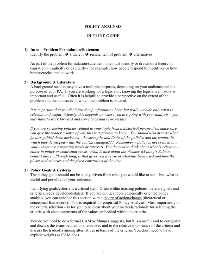 POLICY ANALYSIS