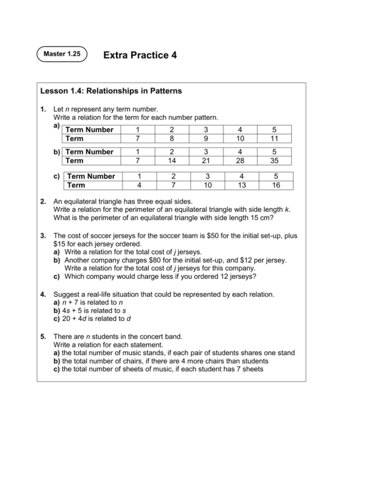 Grade 7 Lesson 1 4 Extra Practice