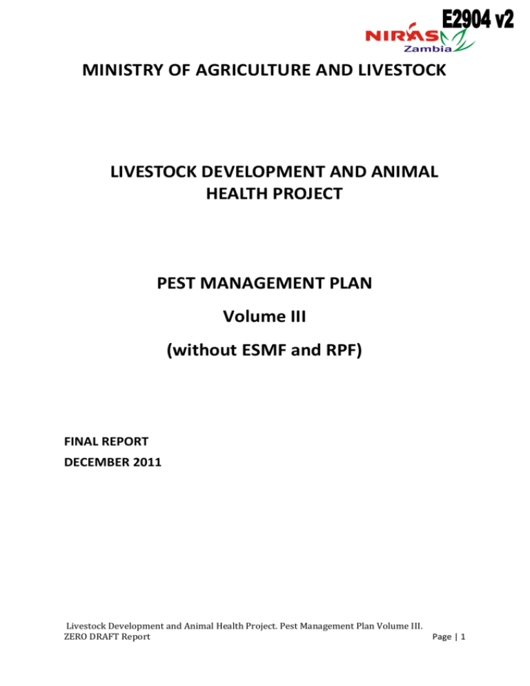 Livestock Development And Animal Health Project Livestock Development And Animal Health Project