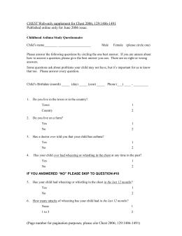 ISAAC Core Questionnaire for Wheezing and Asthma