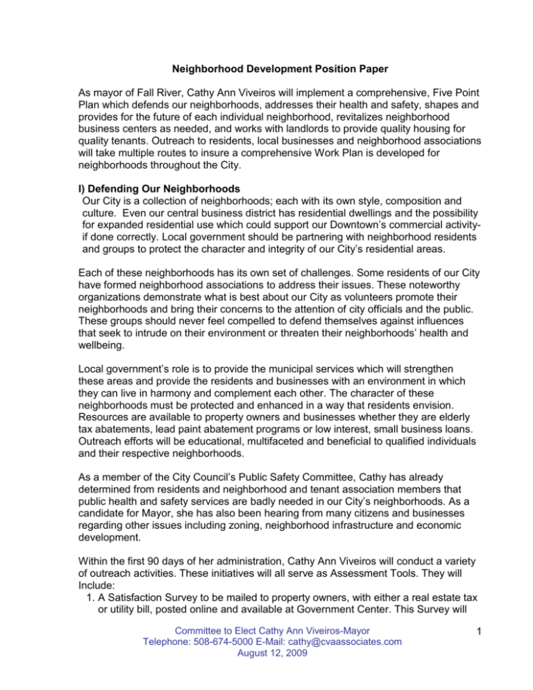 Neighborhood Position Paper