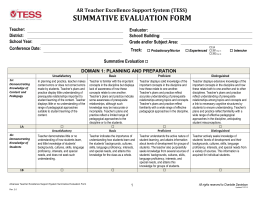 Charlotte Danielson The Framework for Teaching: Evaluation