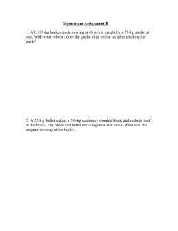 Worksheet: Conservation of Momentum