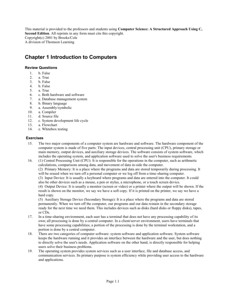 Chapter 2 Introduction To The C Language