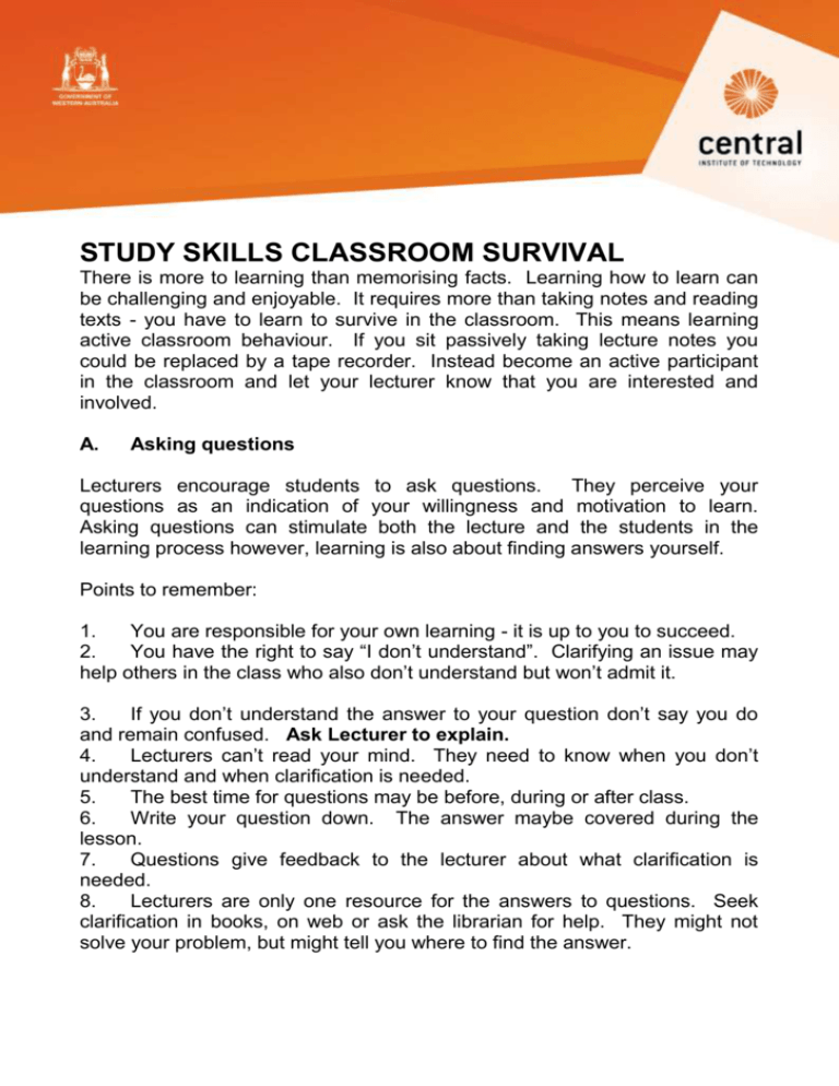 Classroom Survival Skills