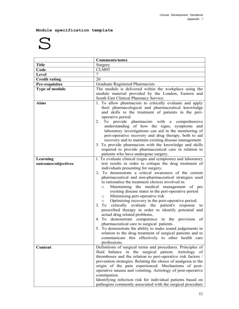 Module Description Template Module Description Template