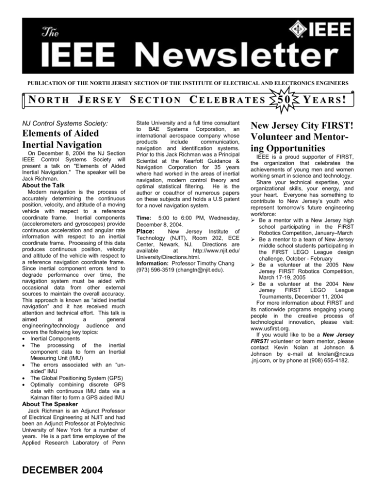 IEEE North Jersey Section Newsletter - September 2000
