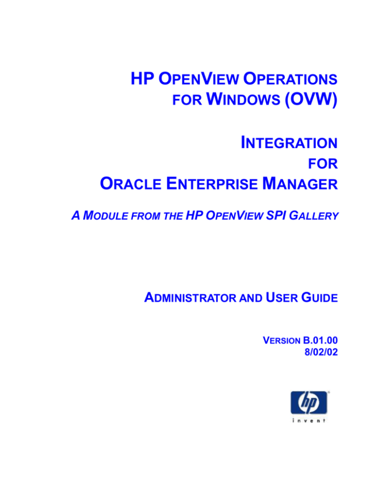 HP OpenView SMART Plug-In for WebLogic 5 Administrators and