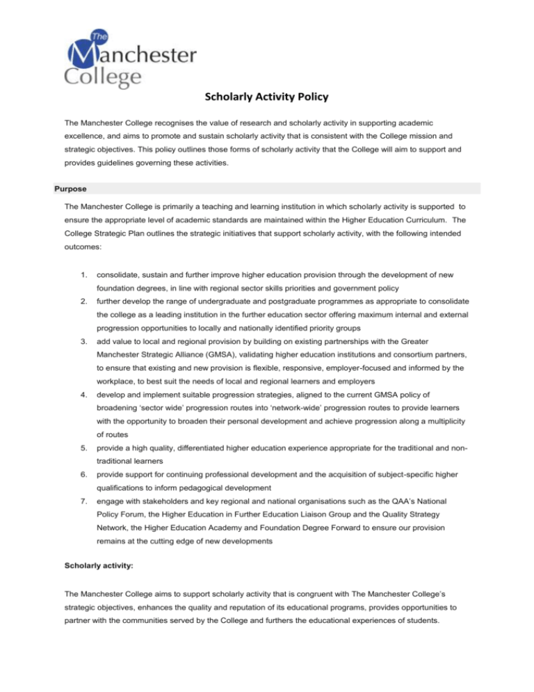 Scholarly Activity Policy