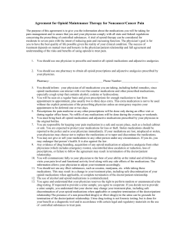 Narcotic Pain Management Agreement