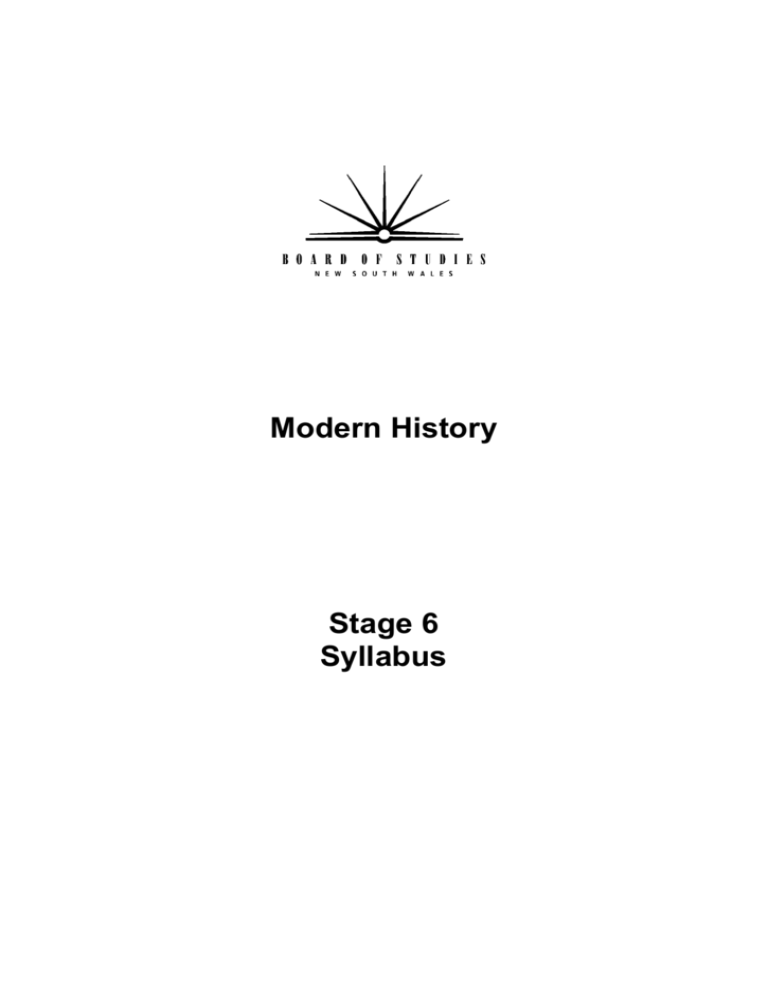 Modern History Stage 6 Syllabus Modern History Stage 6 Syllabus