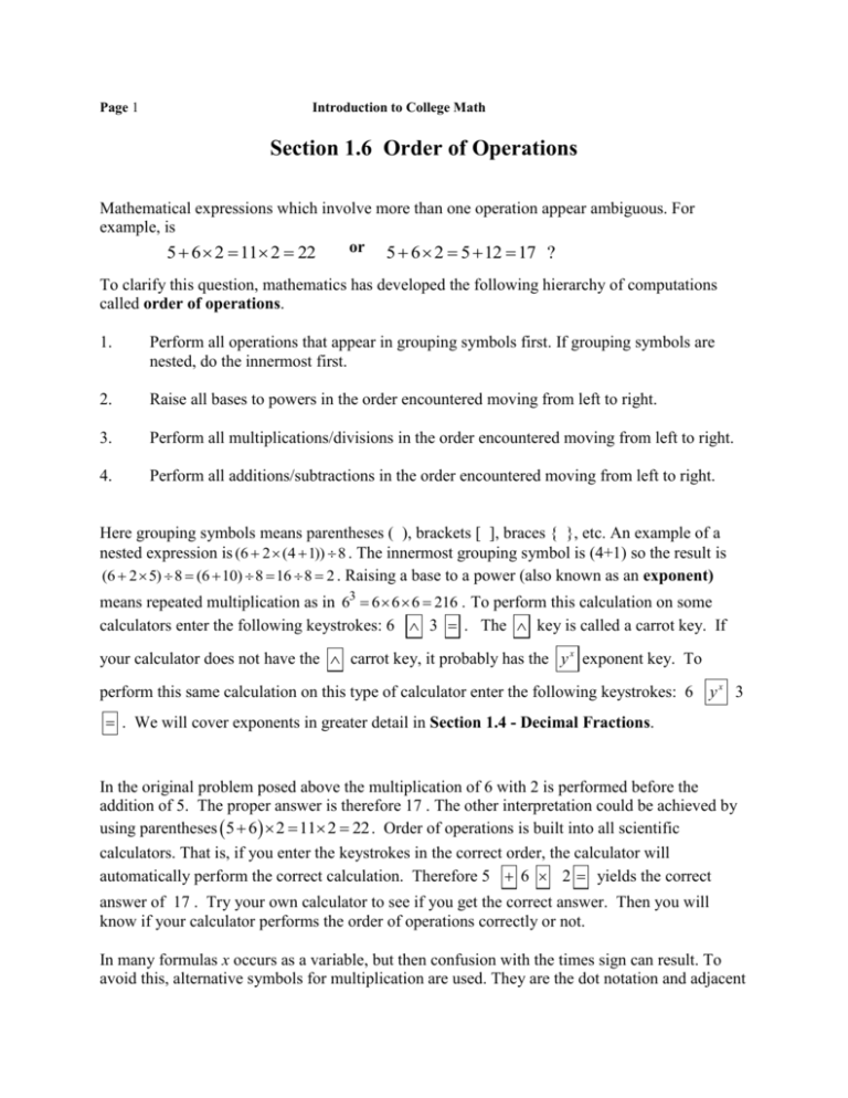 Order Of Operations