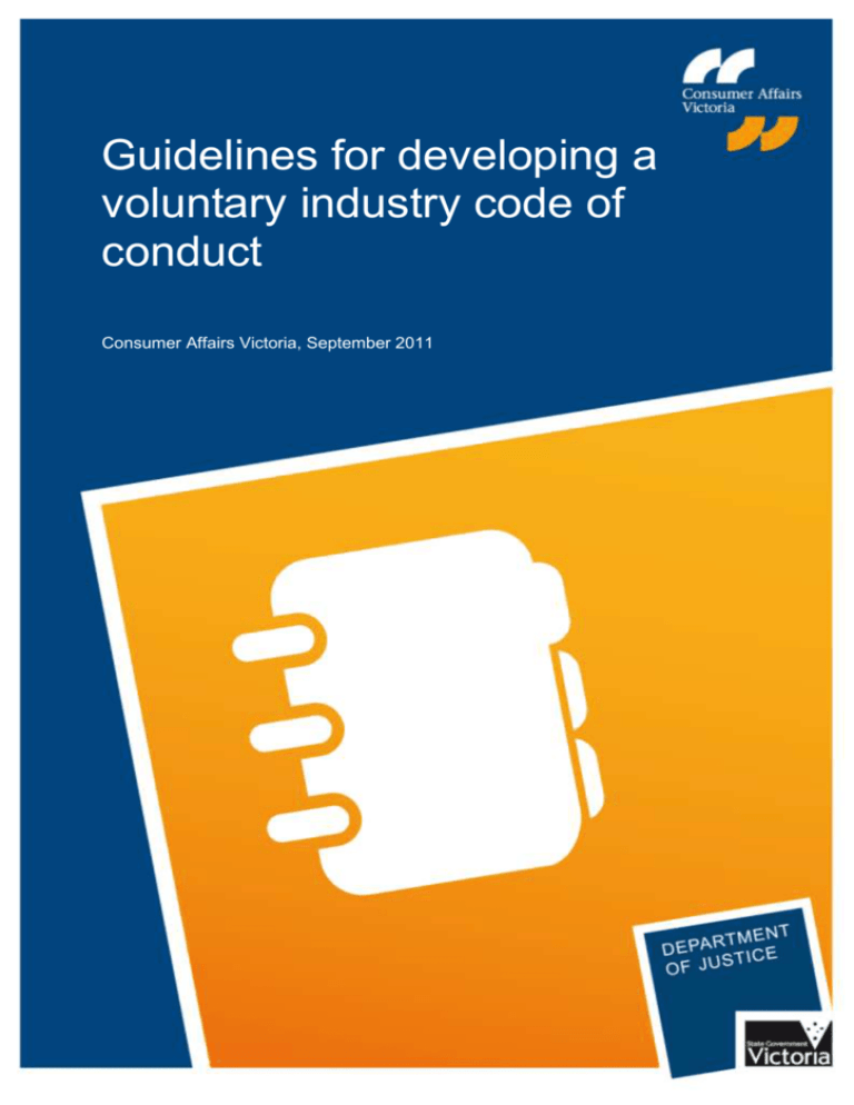 Guidelines for developing a voluntary industry code of conduct