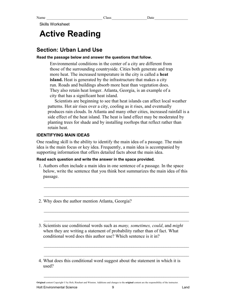 Holt Environmental Science Skills Worksheet Answer Key Ivuyteq Holt Environmental Science Skills Worksheet Answer Key Ivuyteq